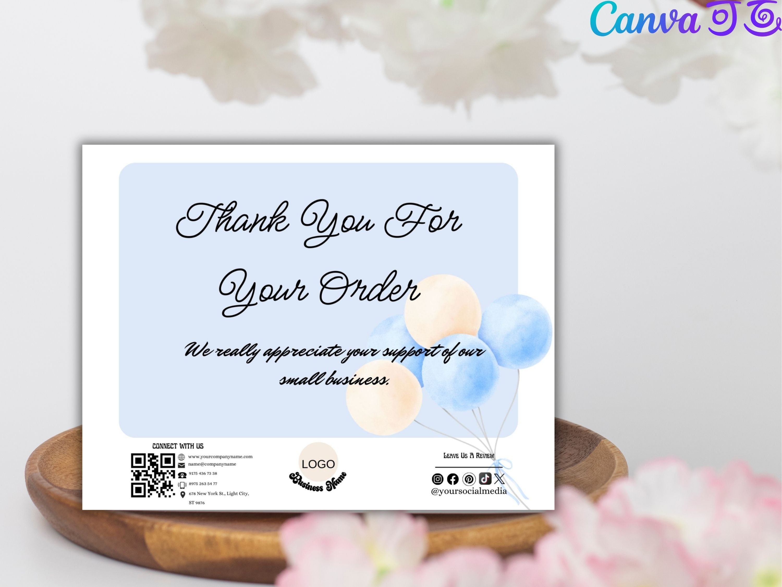 Editable Balloon Care Card Thank You Card Balloon Safety Instructions ...