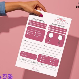 Wine Glass Order Form Editable Small Business Forms Craft Order Form ...