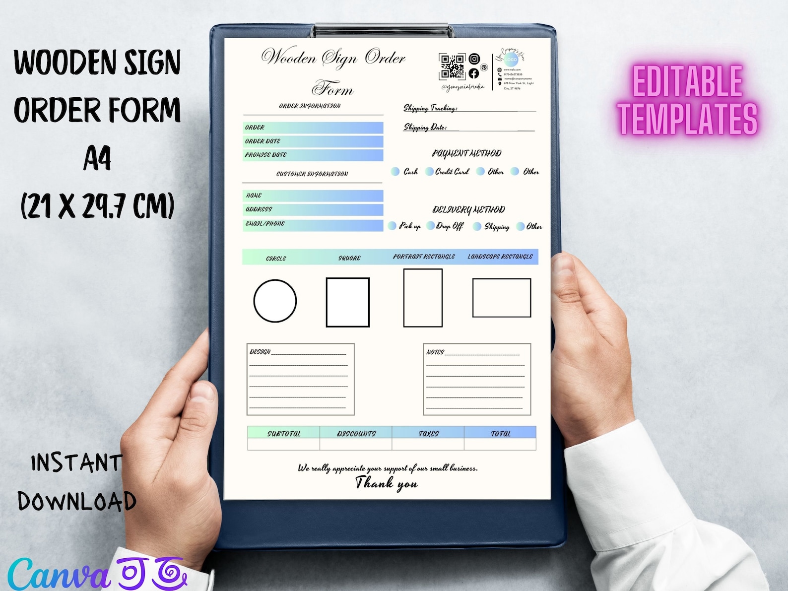 Wooden Sign Order Form Template Printable Craft Sign Order Form ...