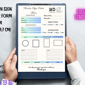 Wooden Sign Order Form Template Printable Craft Sign Order Form ...