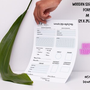 Wooden Sign Order Form Template Printable Craft Sign Order Form ...