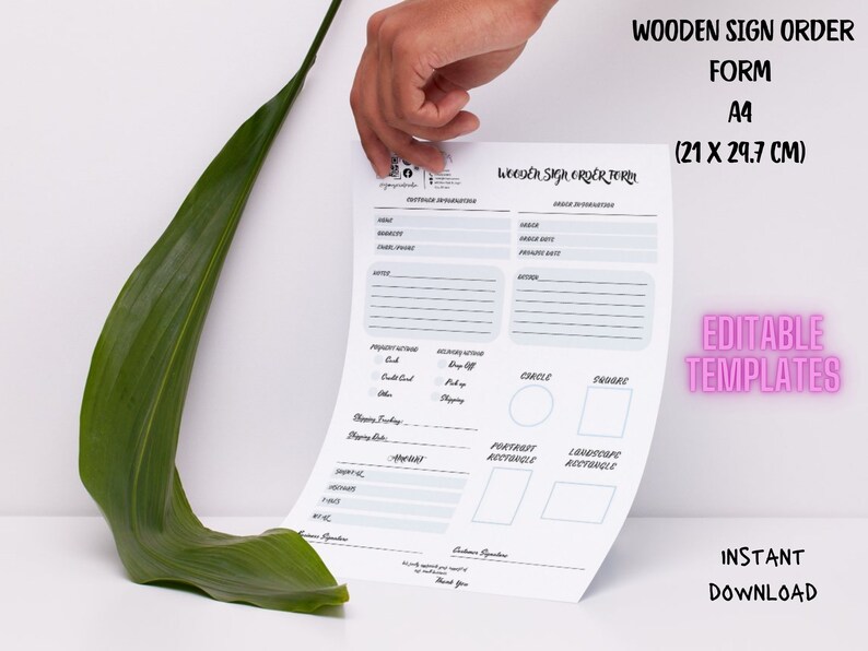 Wooden Sign Order Form Template Printable Craft Sign Order Form ...
