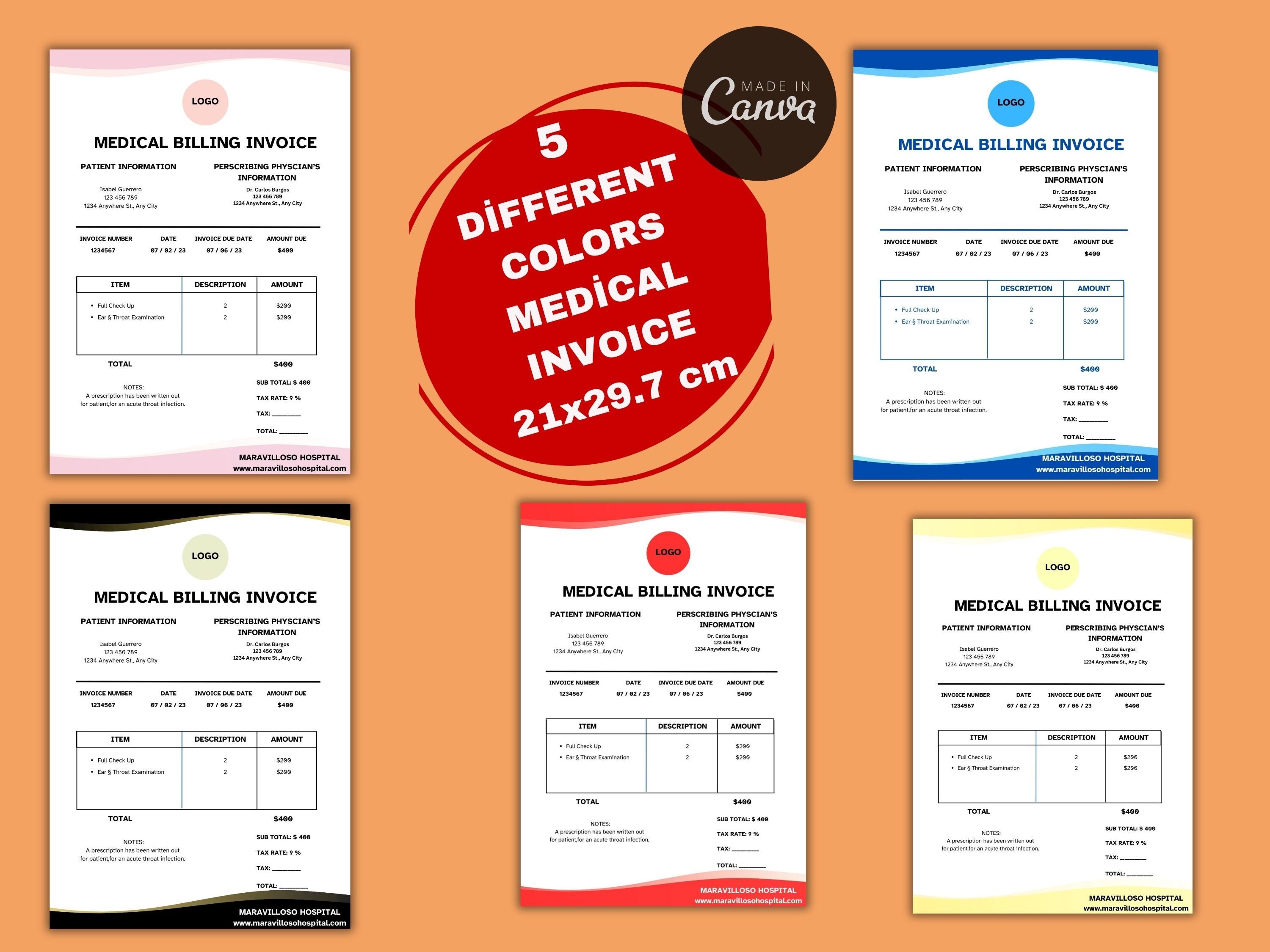 Printable Medical Invoice Template for Small Business Invoice Template ...
