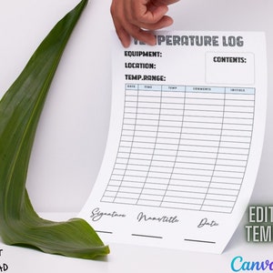 Temperature Log Daily Refrigerator Printable Temperature Check Sheet ...