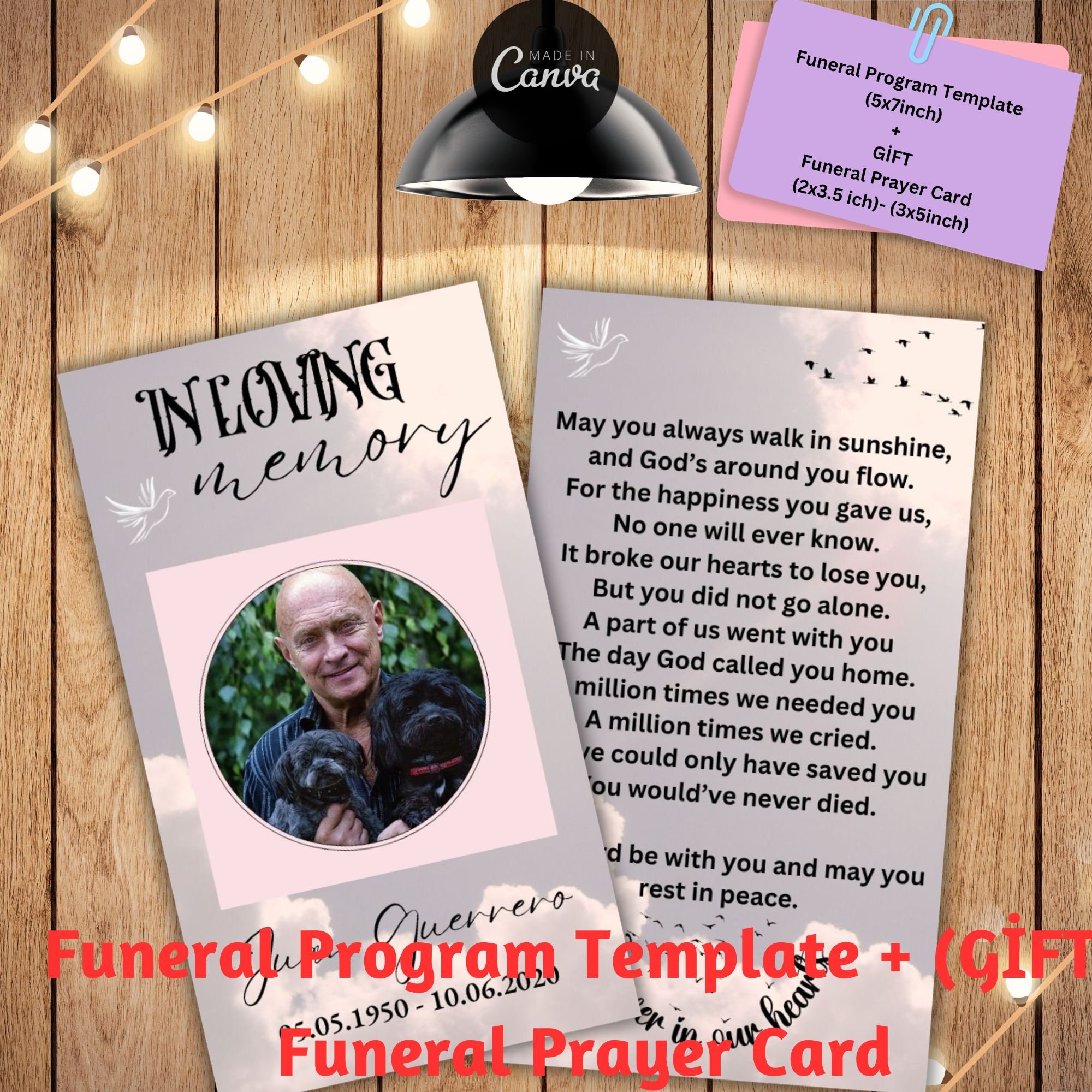 Funeral Bundle Funeral Program Template Memorial Service Template ...