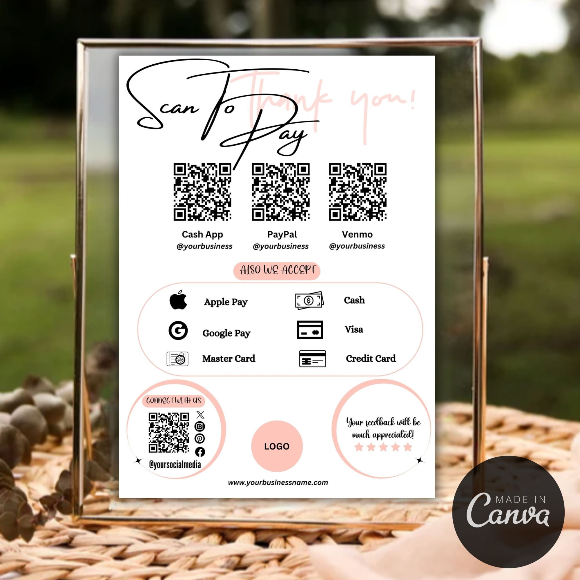 Scan to Pay Sign Scan to Pay Template Thank You Scan to Pay Scan to Pay ...