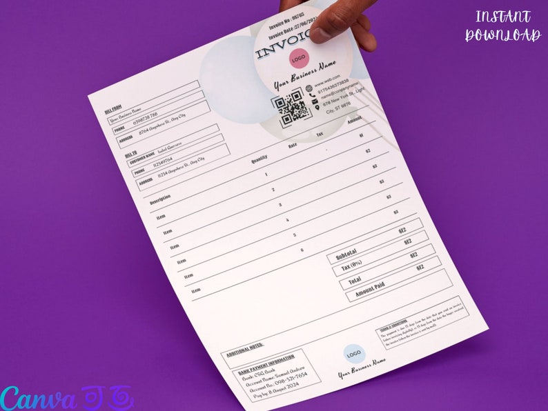 Editable Balloon Invoice Template Balloon Forms Balloon Business Custom ...