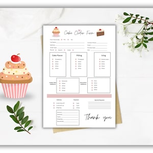 Editable Cake Order Form Template Cupcake Order Form Small Business ...