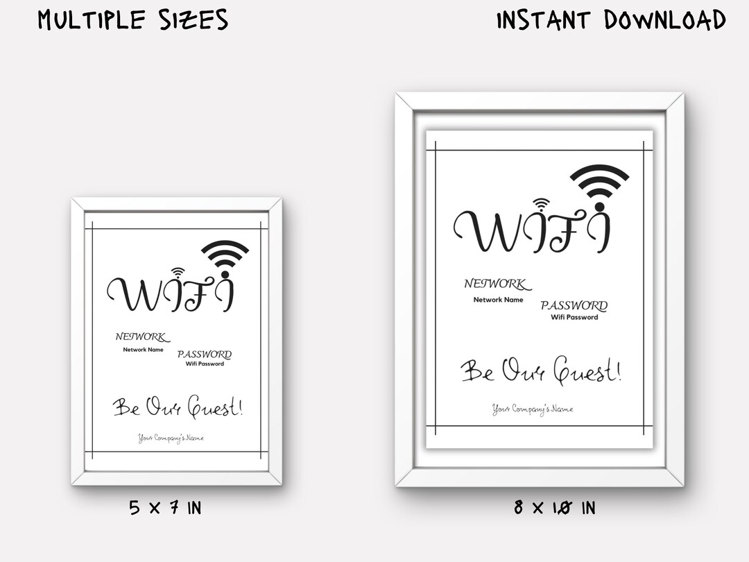 Wifi Password Sign Wifi Code QR Code Wifi Connect to Our Wifi Printable ...