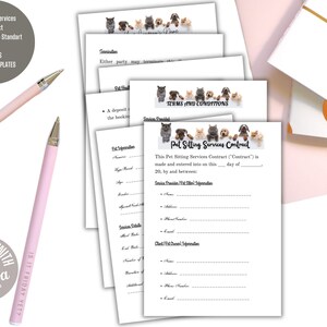 Editable Pet Sitting Contract | Instant Download Pet Care Form Pet ...