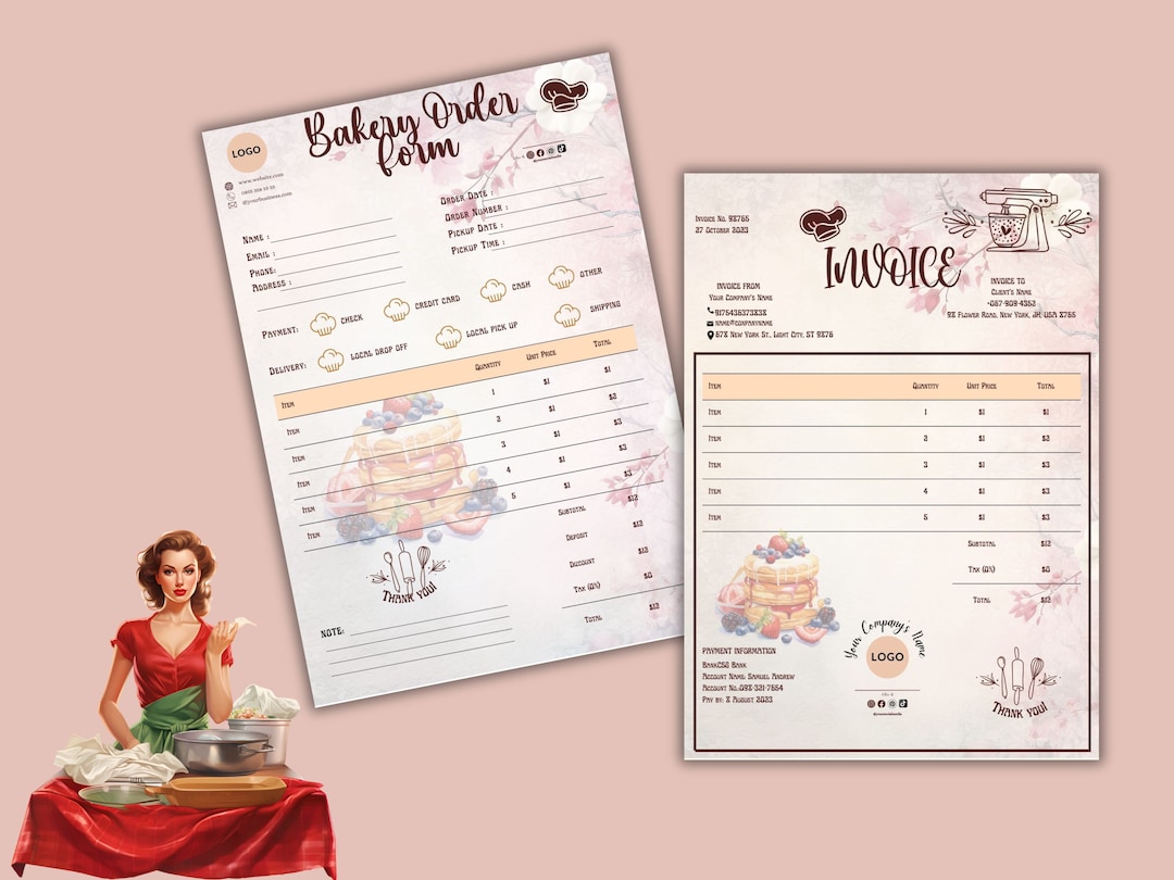 Bakery Order Form Editable Cake Order Form Printable Bakery Custom ...