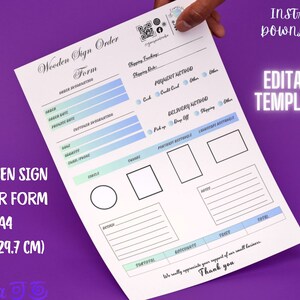 Wooden Sign Order Form Template Printable Craft Sign Order Form ...