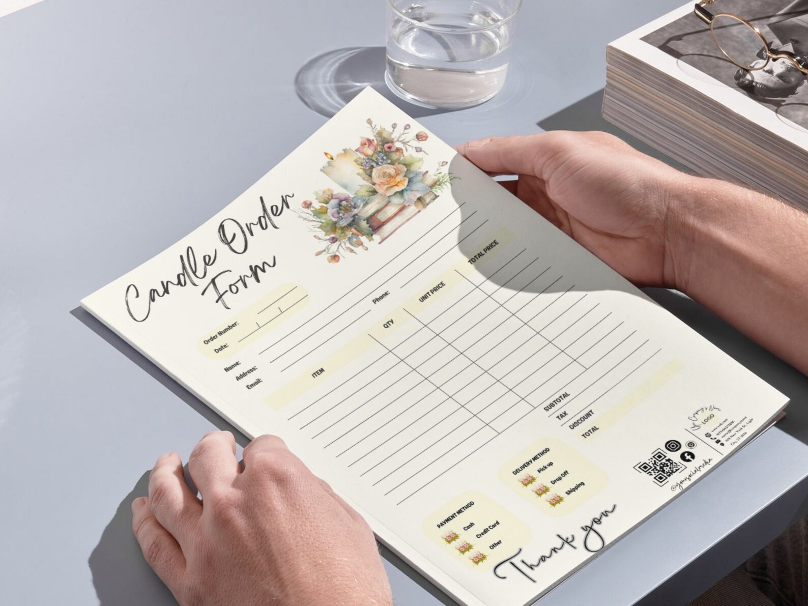 Editable Candle Order Form Canva Template Printable Candle Invoice ...