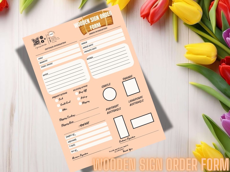 Wooden Sign Order Form Template Printable Craft Sign Order Form ...