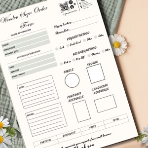 Wooden Sign Order Form Template Printable Craft Sign Order Form ...
