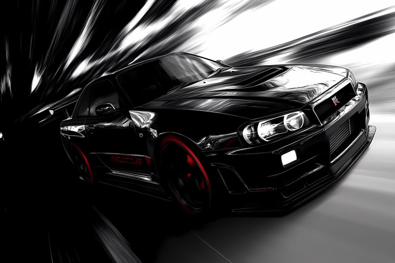 Nissan GTR R34 - Digital Print - Etsy