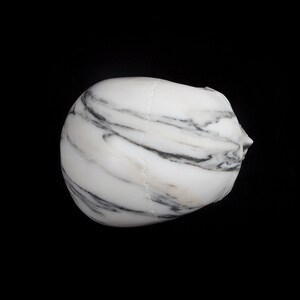 Marble Sculpture the Human Skull Exclusive Decorative White Arabescato ...