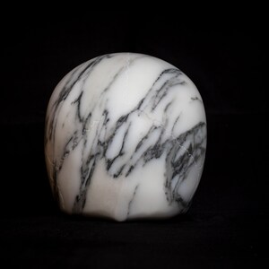 Marble Sculpture the Human Skull Exclusive Decorative White Arabescato ...