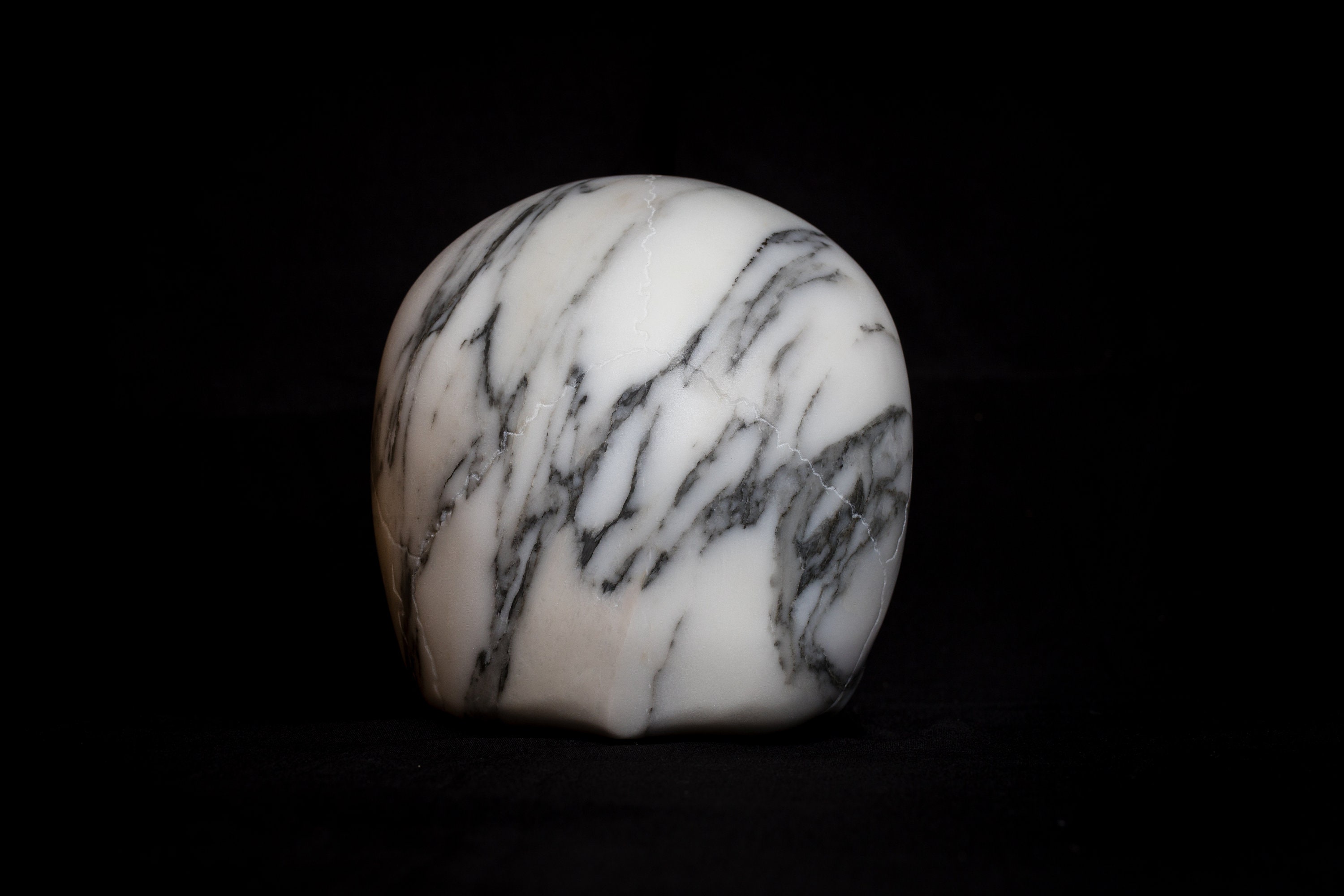 Marble Sculpture the Human Skull Exclusive Decorative White Arabescato ...