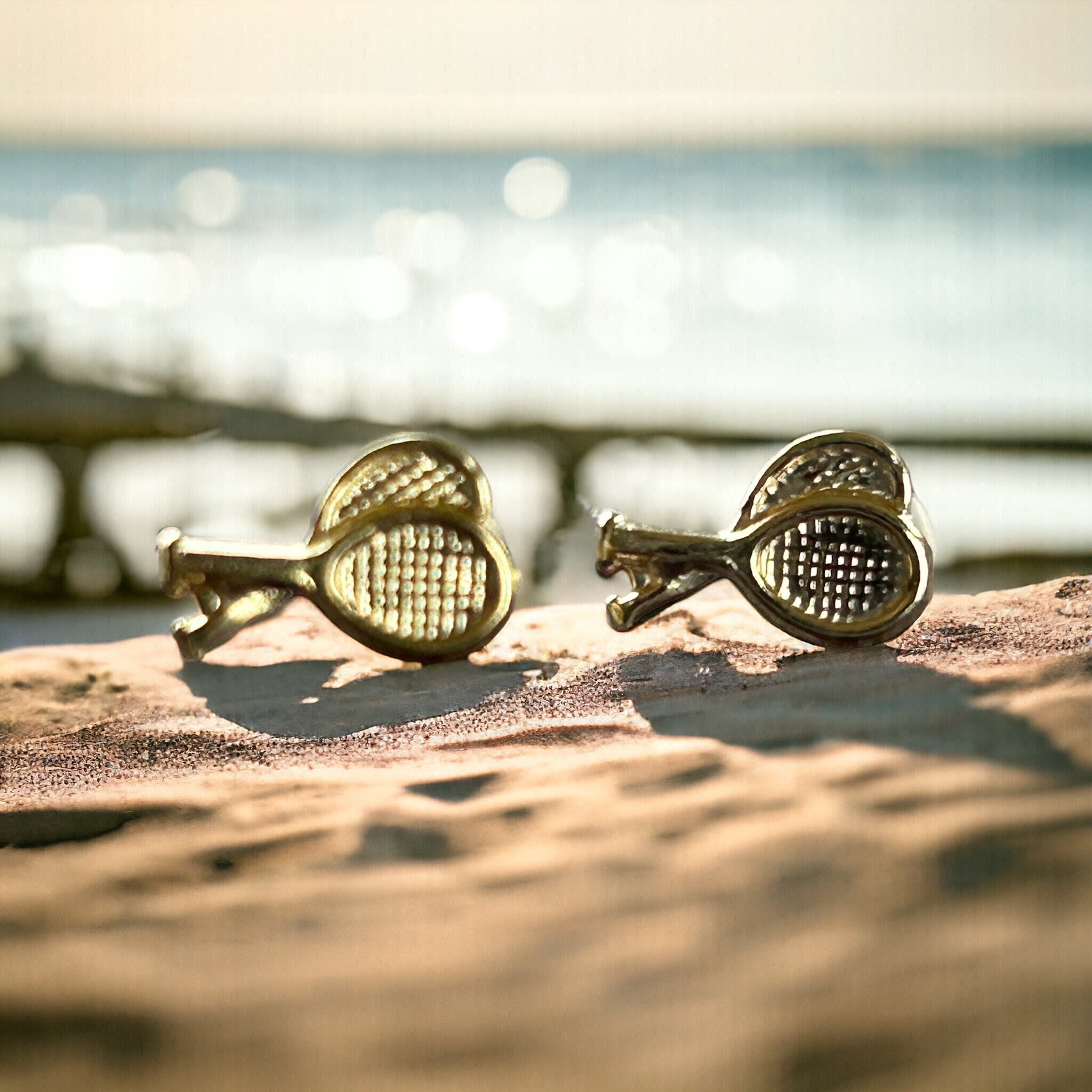 Gorgeous 14k Gold Filled Tennis Racket Stud Earrings Beautiful Earrings ...