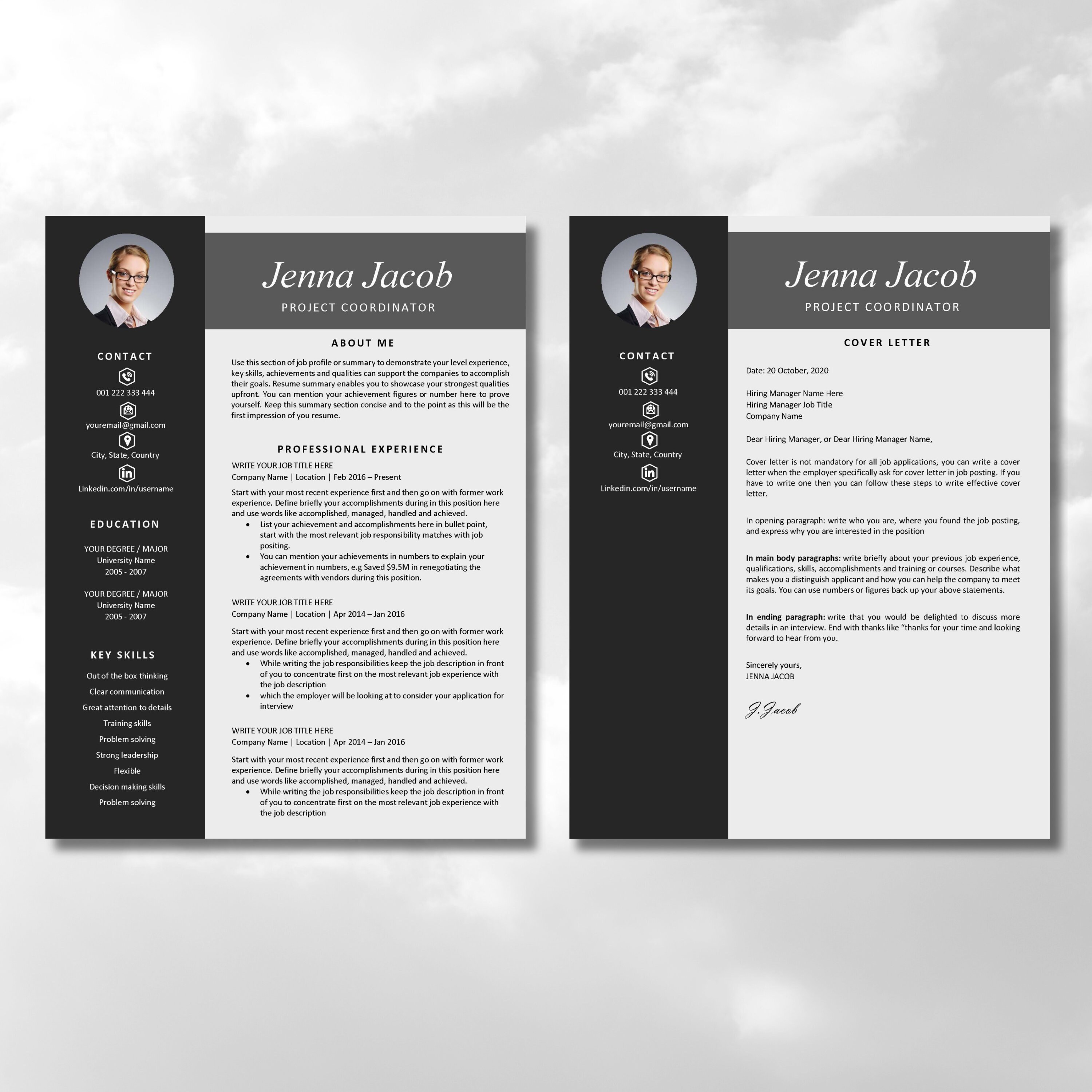 Editable Modern Resume Template Professional CV for Job Seekers Instant ...