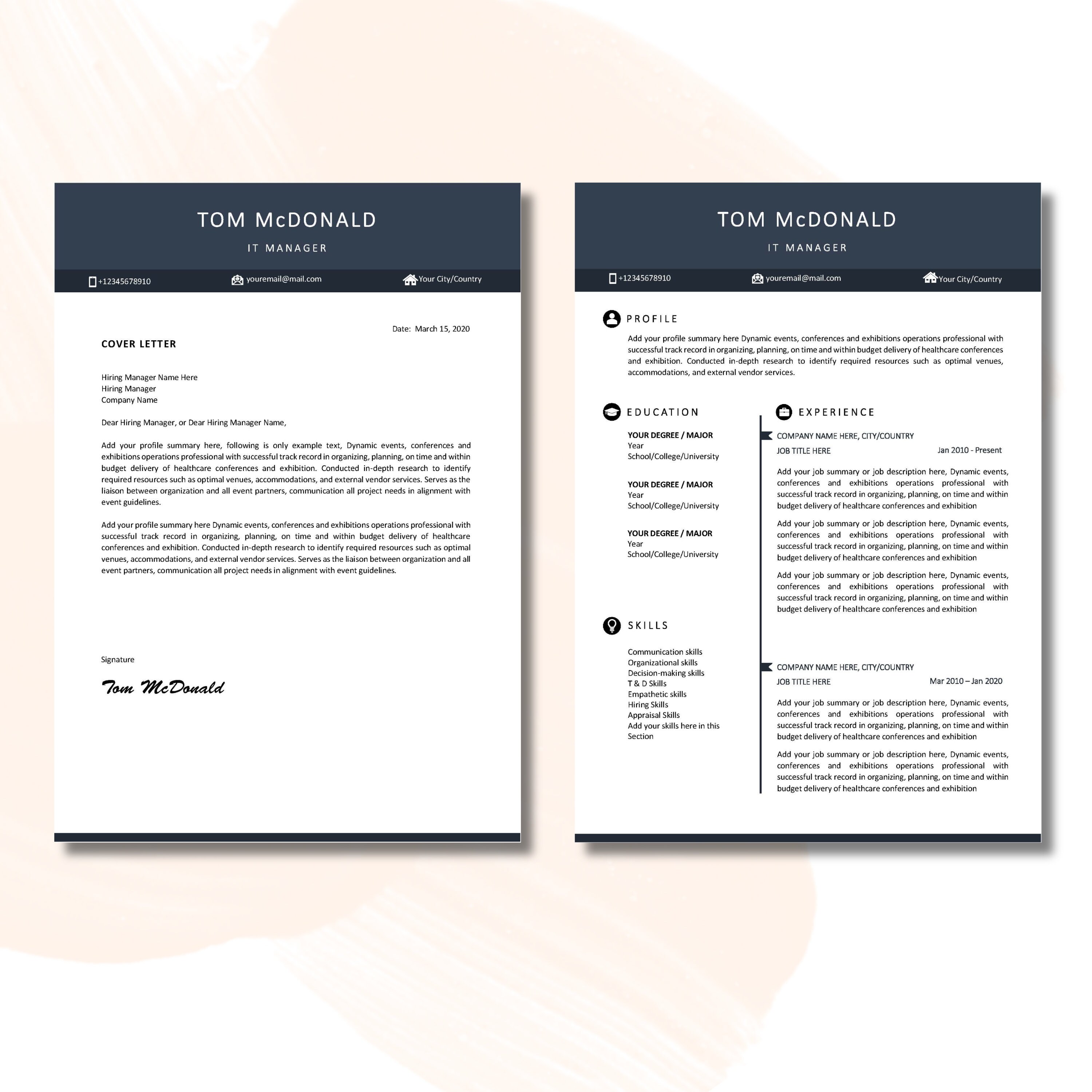 Editable Modern Resume Template Professional CV for Job Seekers Instant ...