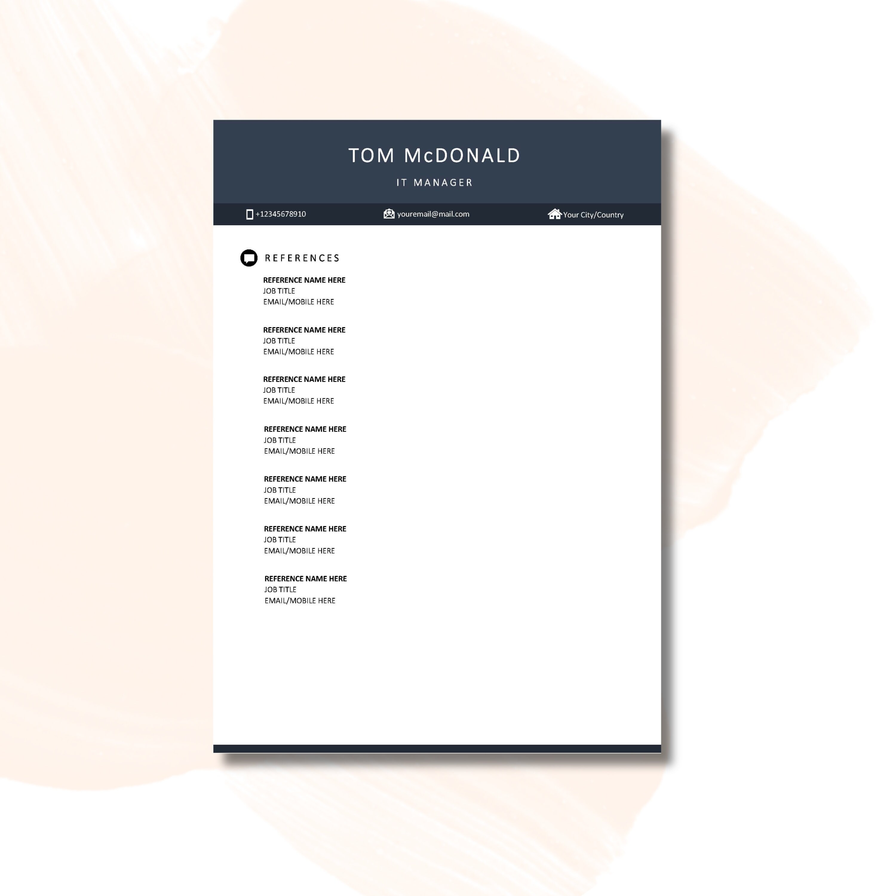 Editable Modern Resume Template Professional CV for Job Seekers Instant ...