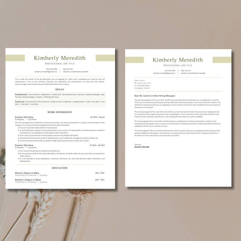 Editable Modern Resume Template Professional CV for Job Seekers Instant ...