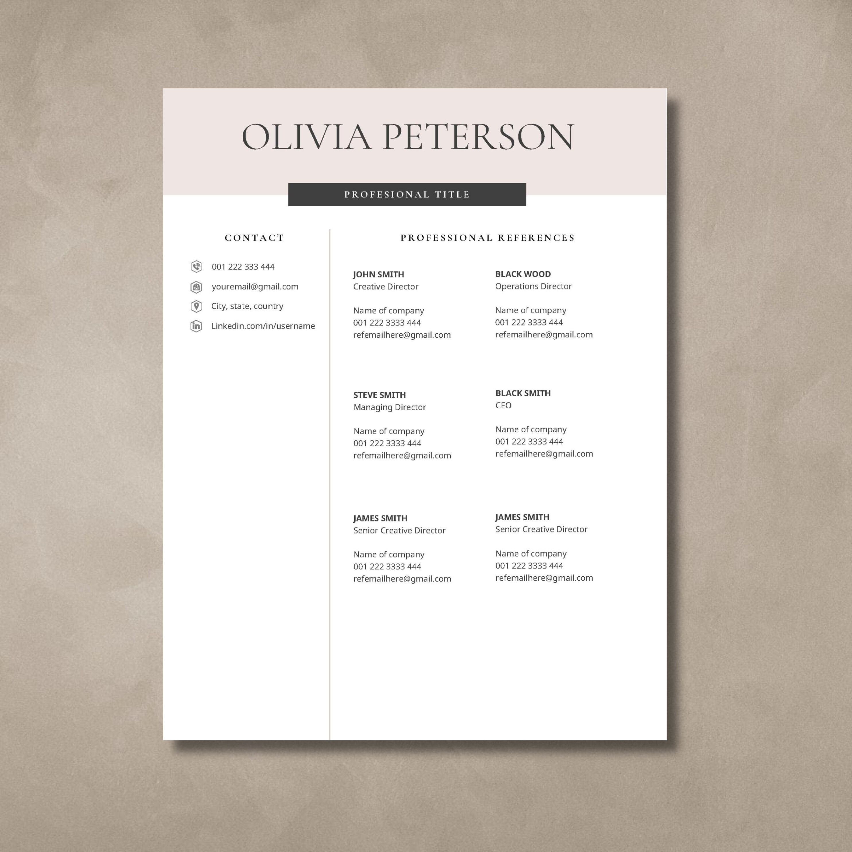 Editable Modern Resume Template Professional CV for Job Seekers Instant ...