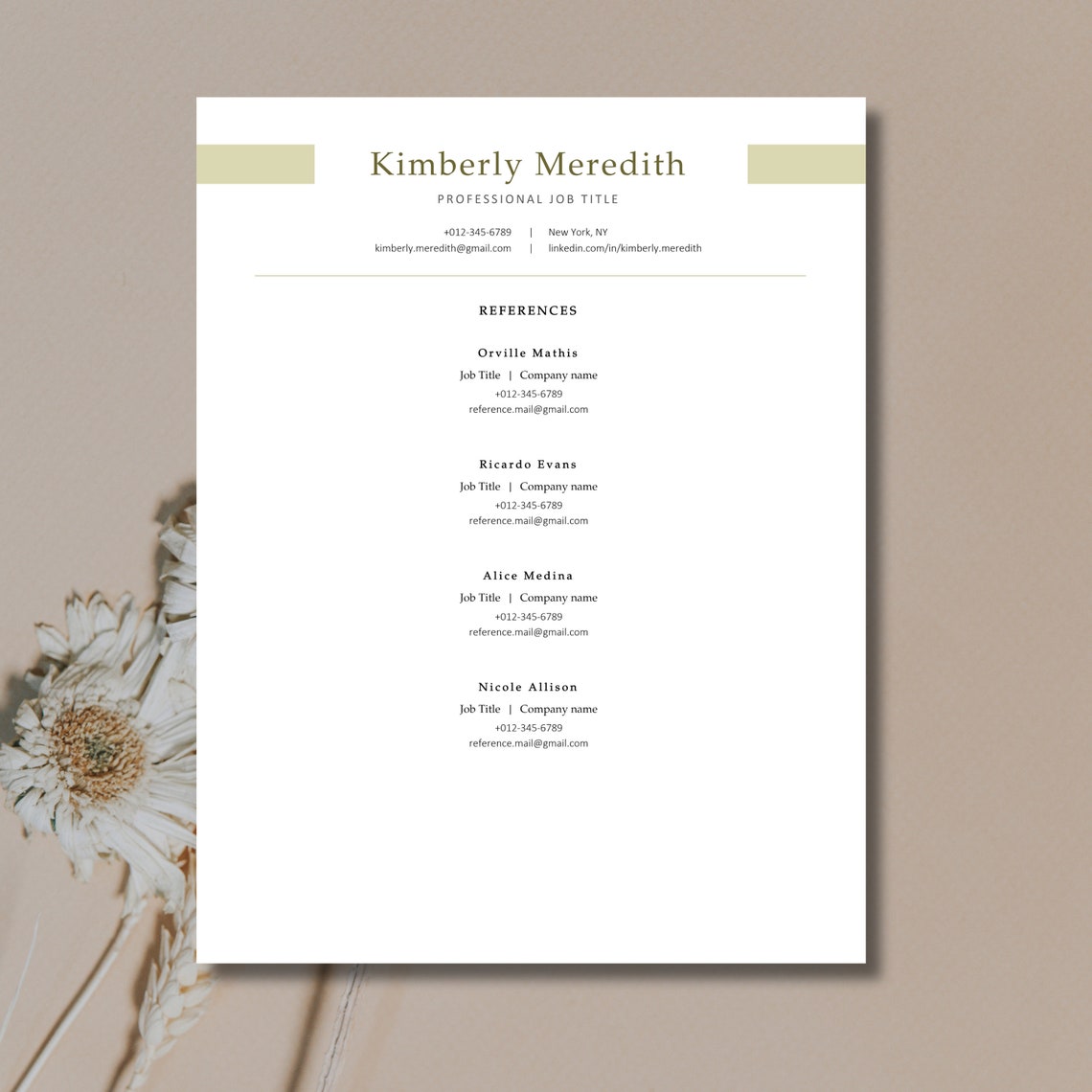 Editable Modern Resume Template Professional CV for Job Seekers Instant ...