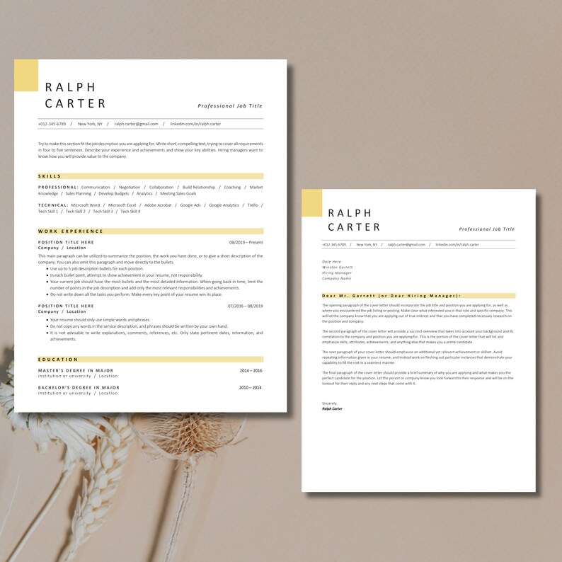 Editable Modern Resume Template Professional CV for Job Seekers Instant ...