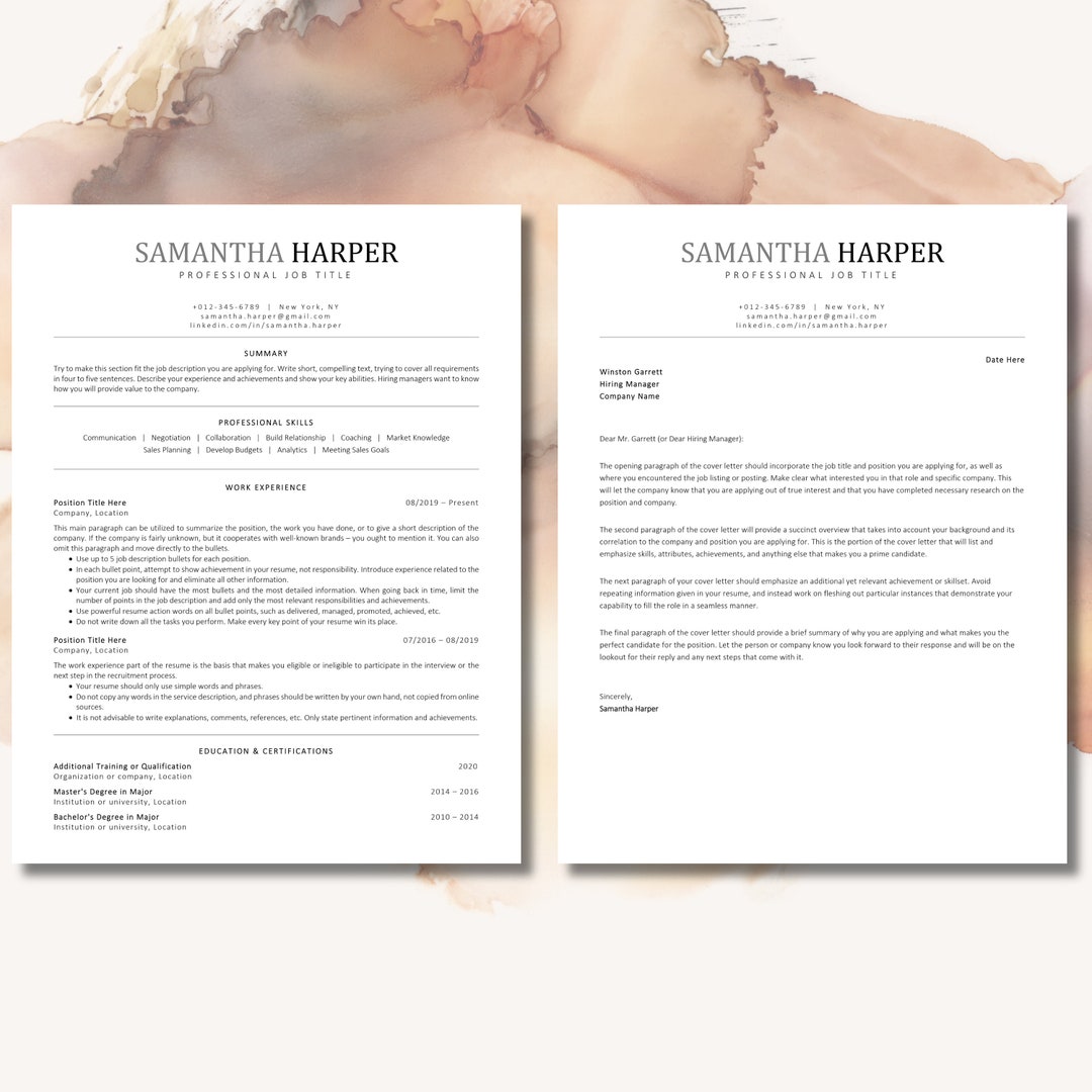 Editable Modern Resume Template Professional CV for Job Seekers Instant ...