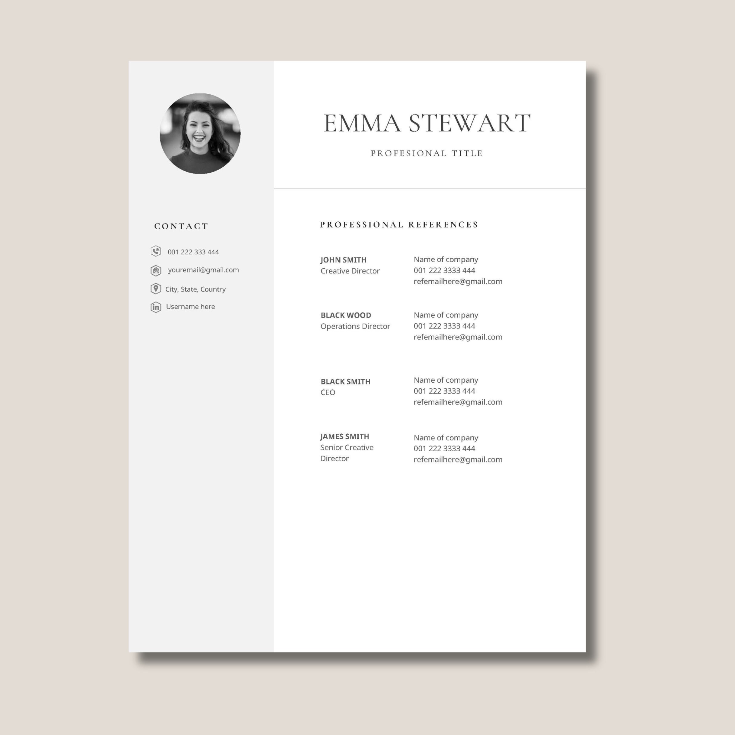 Editable Modern Resume Template Professional CV for Job Seekers Instant ...