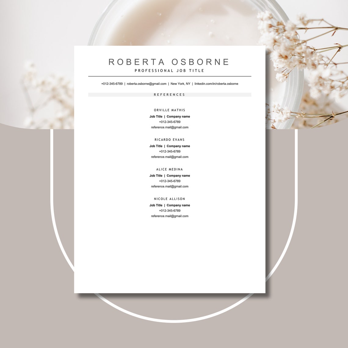 Editable Modern Resume Template Professional CV for Job Seekers Instant ...