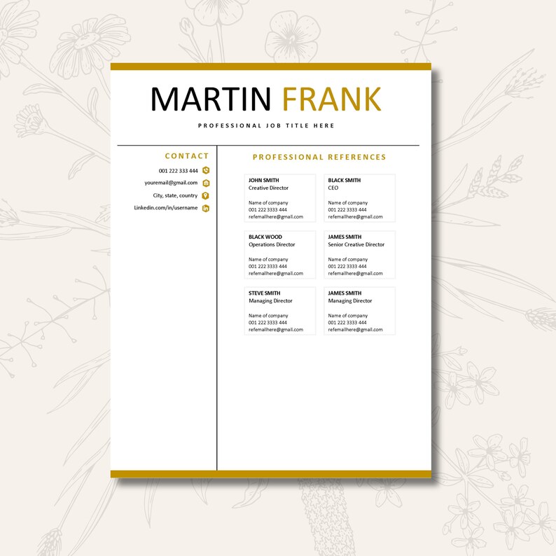 Editable Modern Resume Template Professional CV for Job Seekers Instant ...