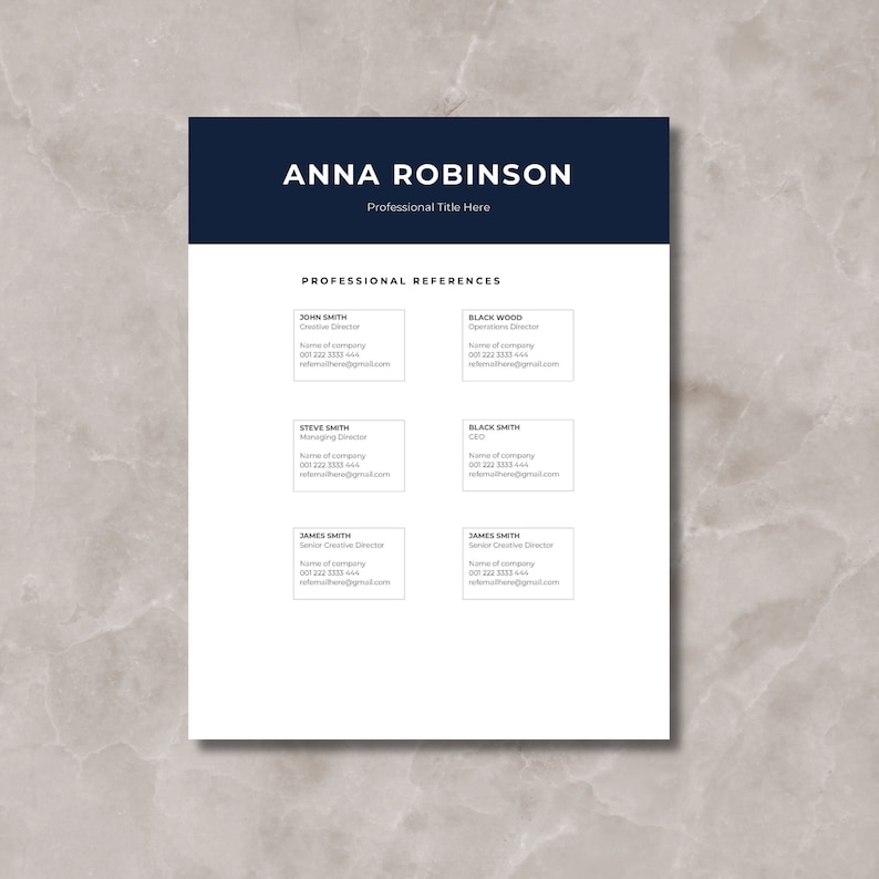 Clean Modern Resume Template 4 Page CV Template Cover - Etsy