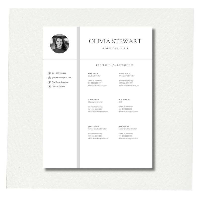 Editable Modern Resume Template Professional CV for Job Seekers Instant ...