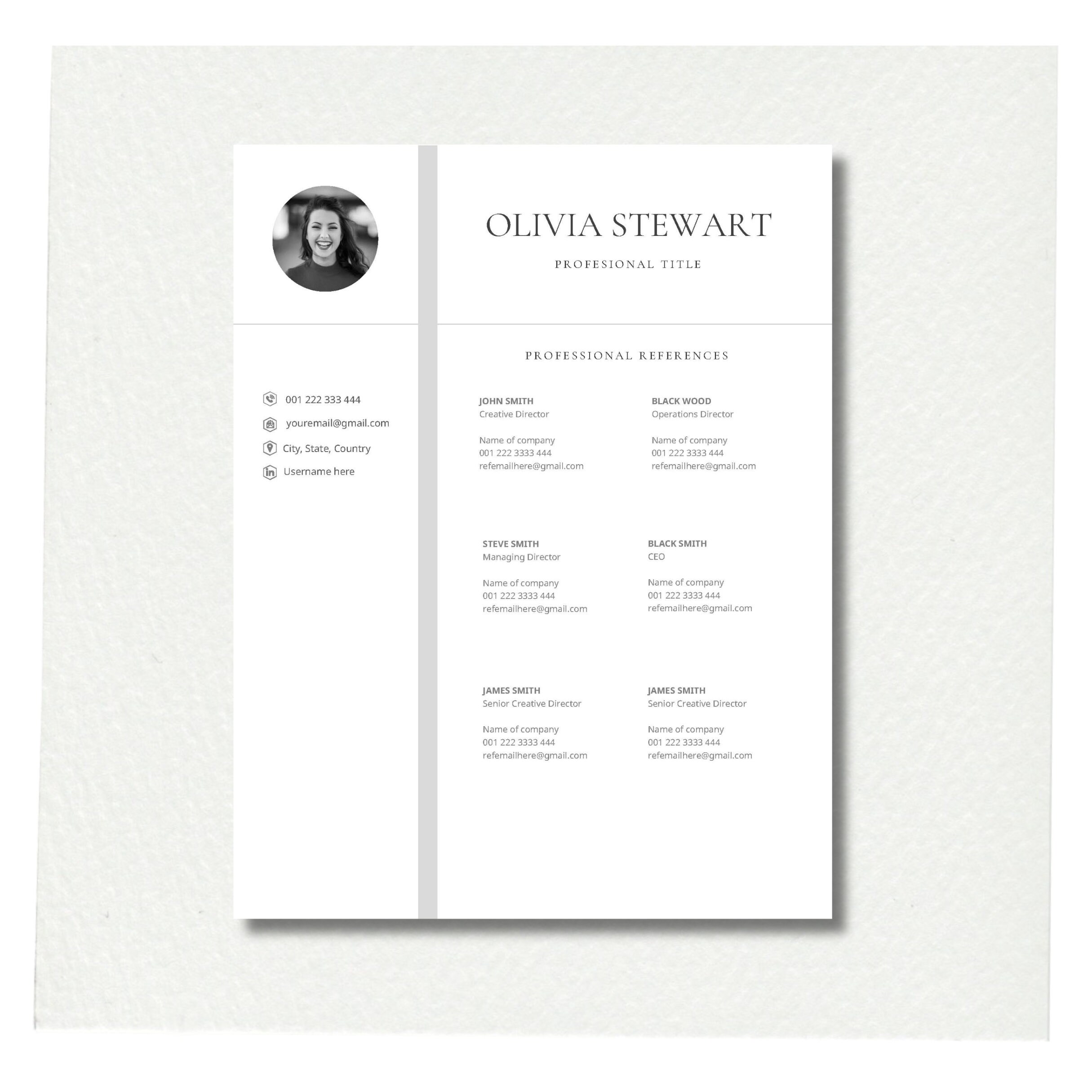 Editable Modern Resume Template Professional CV for Job Seekers Instant ...