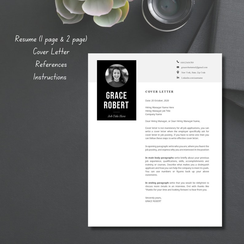 Editable Modern Resume Template Professional CV for Job Seekers Instant ...