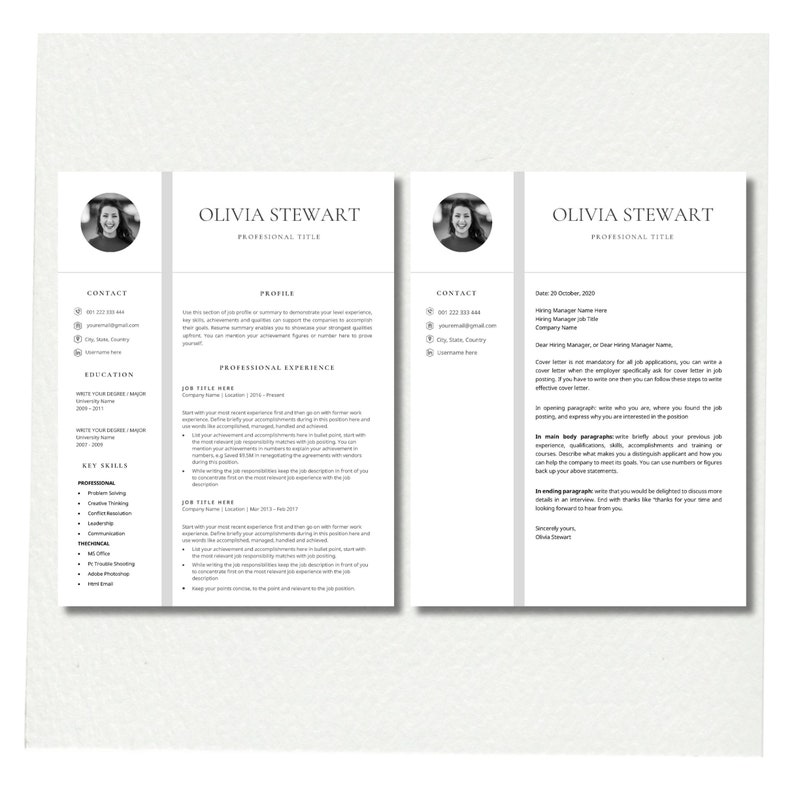 Editable Modern Resume Template Professional CV for Job Seekers Instant ...