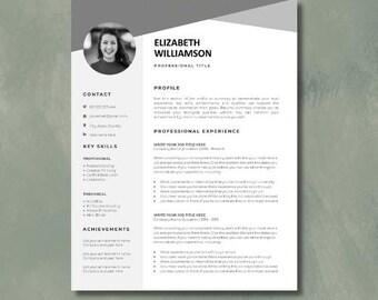 Editable Modern Resume Template Professional CV for Job Seekers Instant ...
