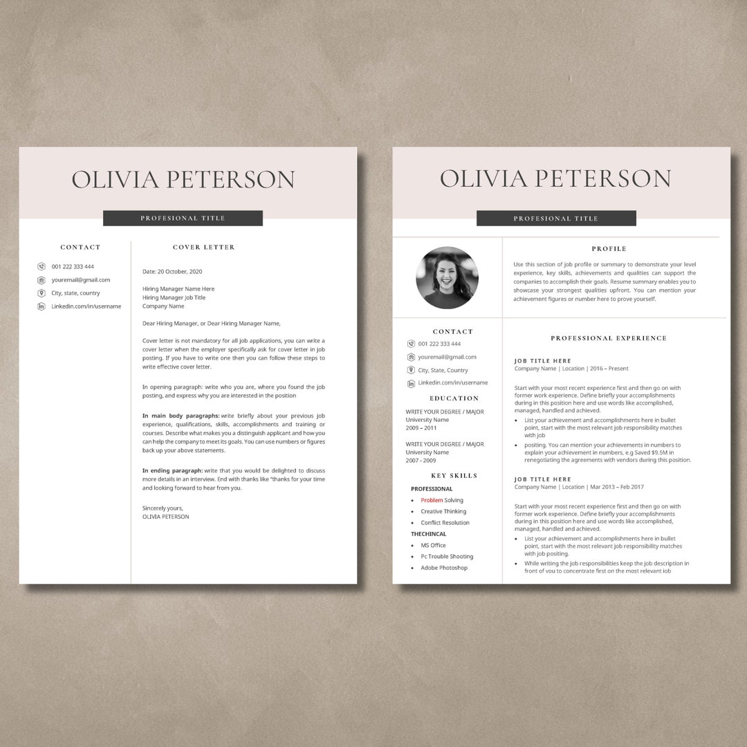 Editable Modern Resume Template Professional CV for Job Seekers Instant ...
