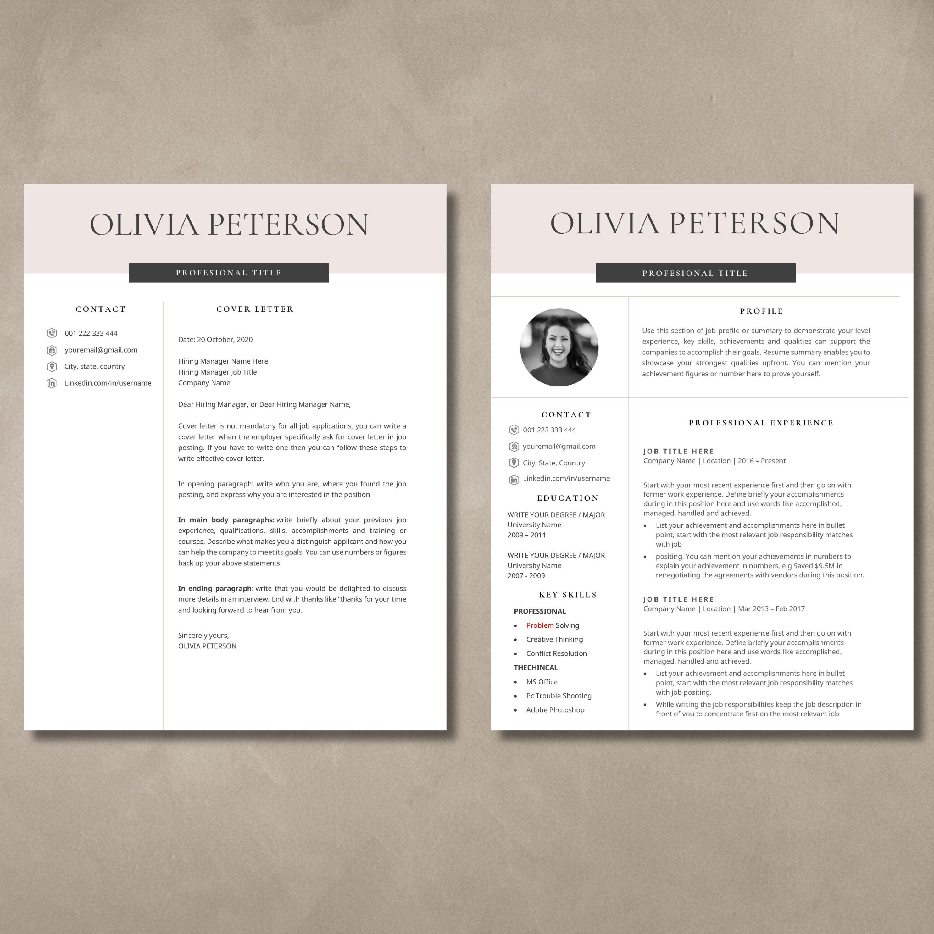 Editable Modern Resume Template Professional CV for Job Seekers Instant ...