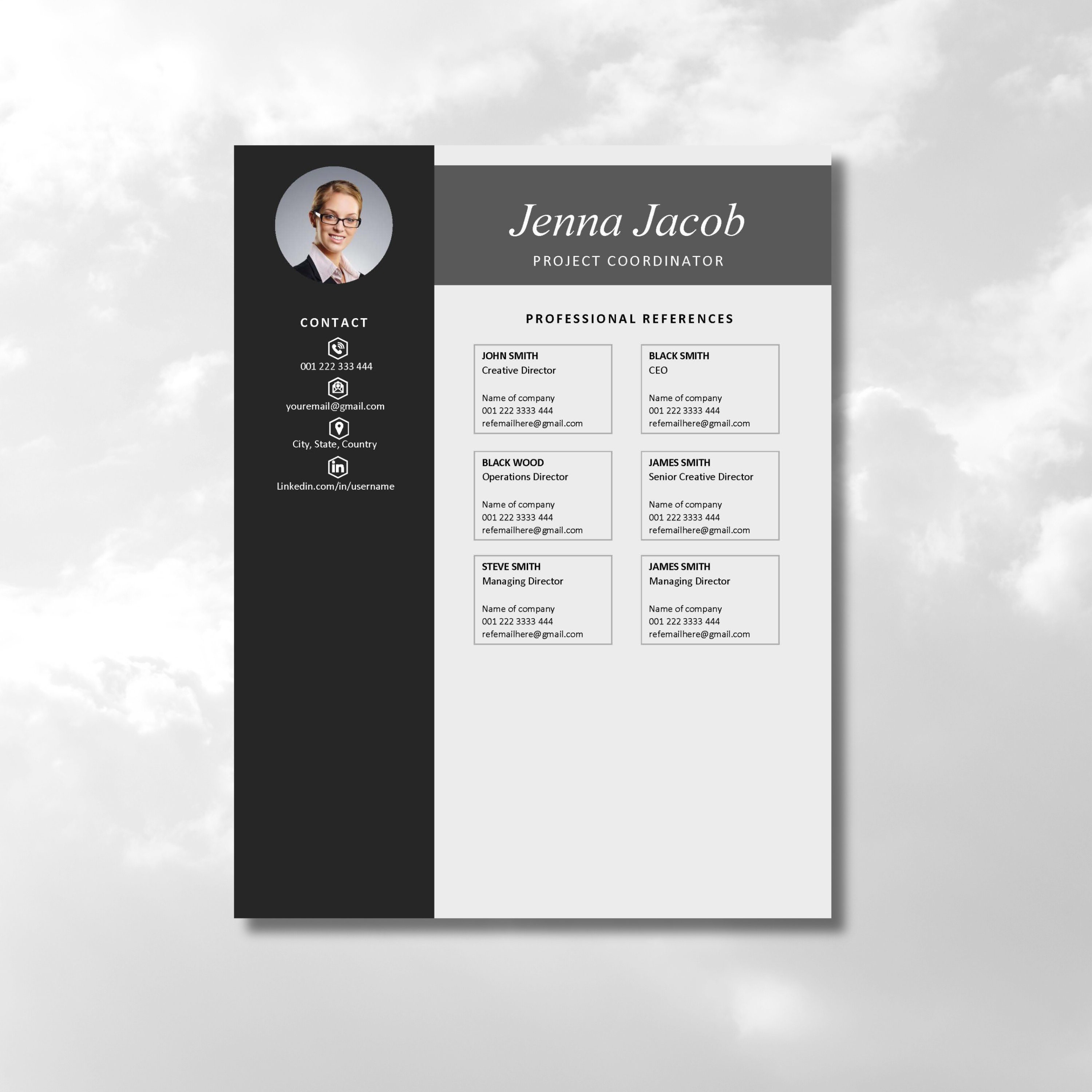 Editable Modern Resume Template Professional CV for Job Seekers Instant ...