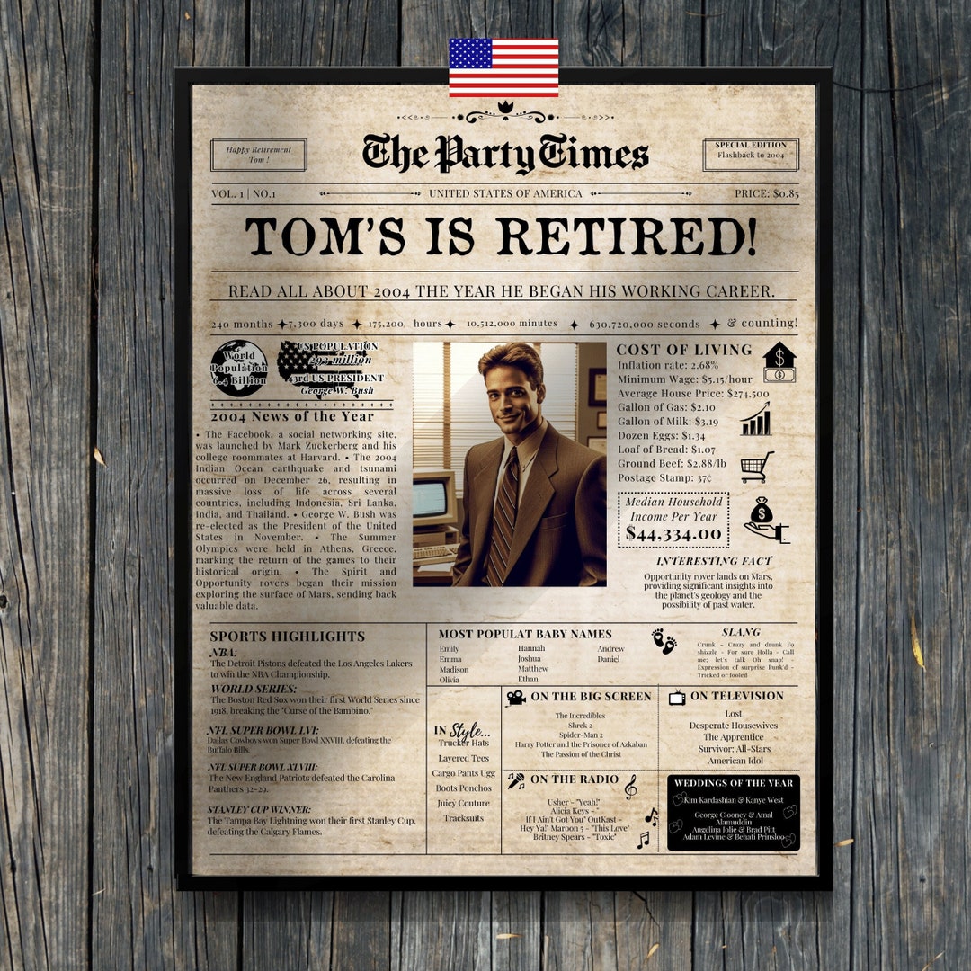 Retirement Gifts for Women and Men, Unique Retirement Newspaper Gifts ...