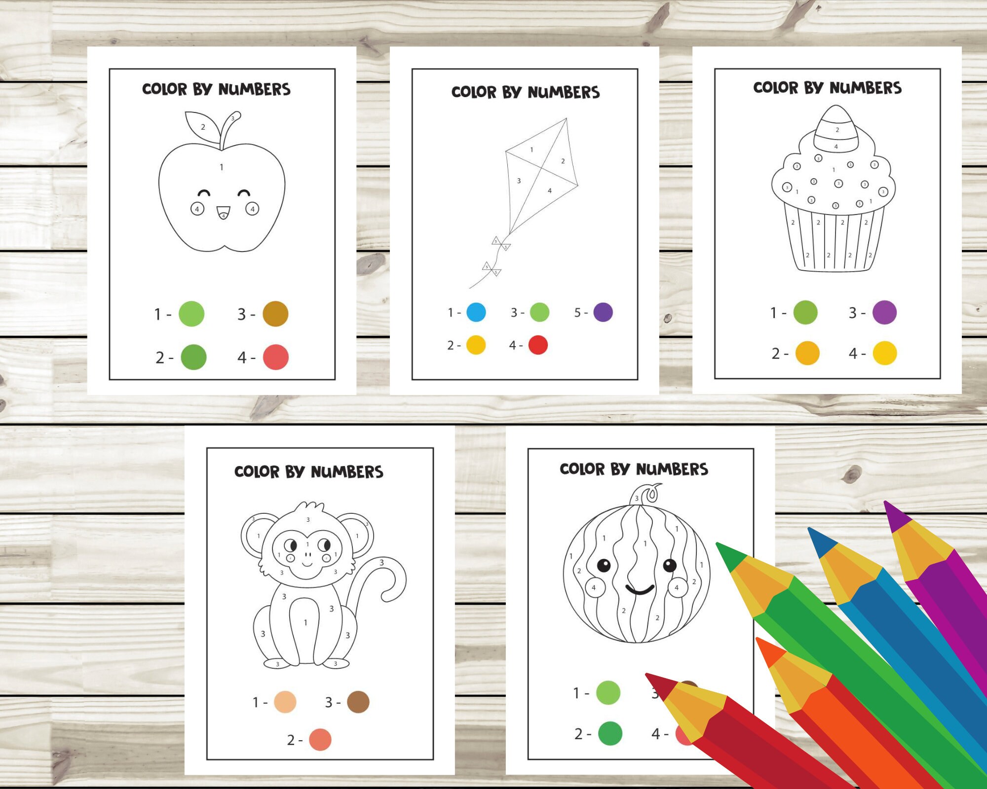 Color by Number Kids Printable, Paint by Number, Homeschool Printable ...