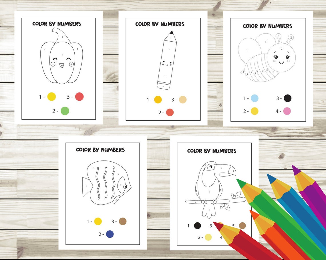 Color by Number Kids Printable, Paint by Number, Homeschool Printable ...