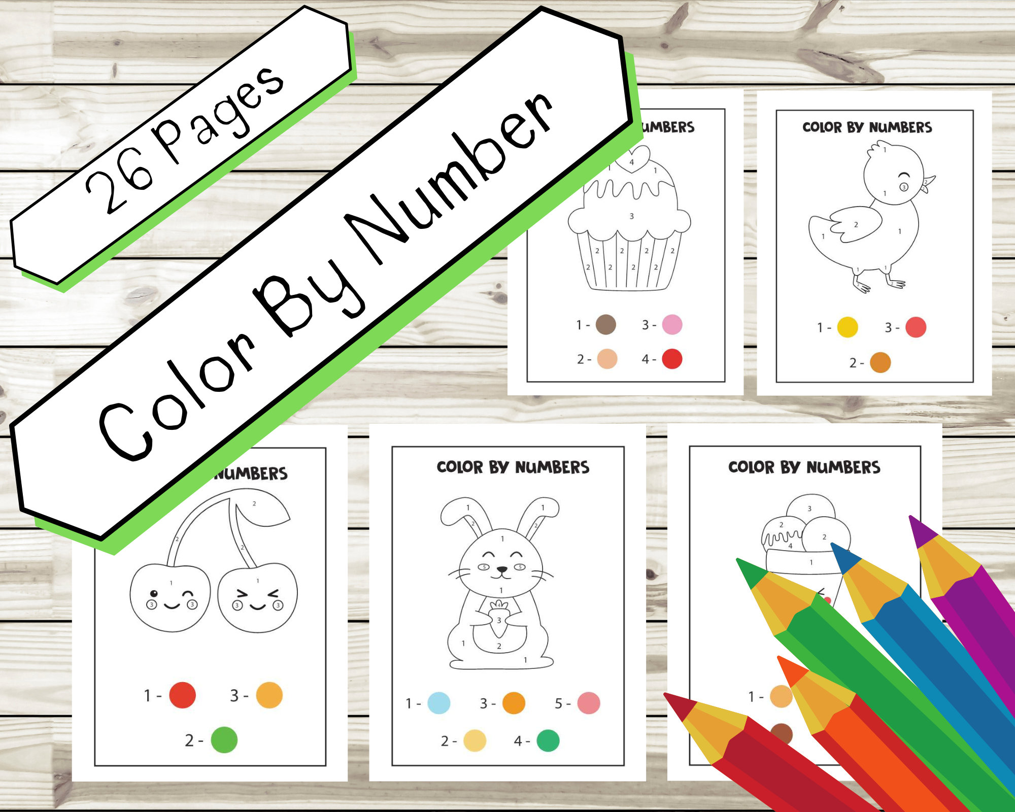 Color by Number Kids Printable, Paint by Number, Homeschool Printable ...