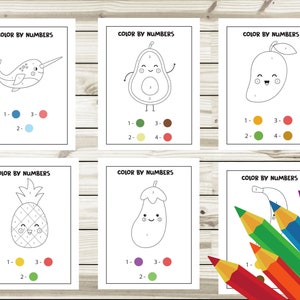 Color by Number Kids Printable, Paint by Number, Homeschool Printable ...