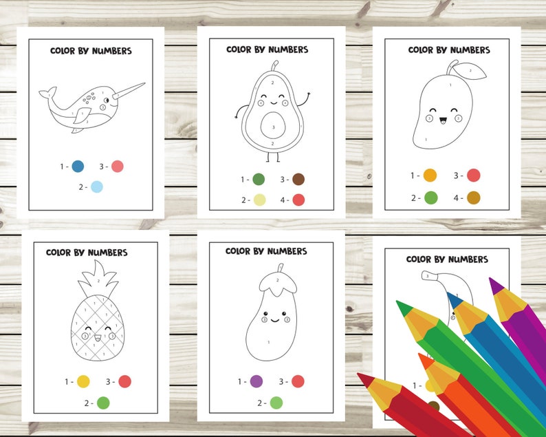 Color by Number Kids Printable, Paint by Number, Homeschool Printable ...